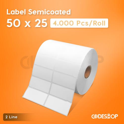 Jual Codeshop Label Semicoated 50 x 25 mm isi 4000 Stiker Printer Barcode - Kota Surabaya ...