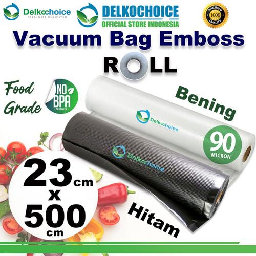 Jual Vacuum Makanan EMBOSS 23cm x 500cm ROLL Plastik Vakum Roll BINTIK ...