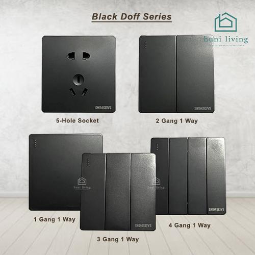 Jual BLACK Sakelar CETEKAN Lampu 1/2/3 Gang Electrical Switch Doff - 4 ...