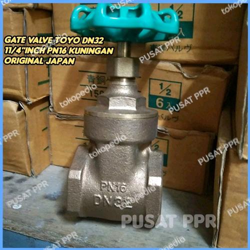 Jual Gate Valve Toyo DN32 11/4"inch PN16 Kuningan Original japan ...