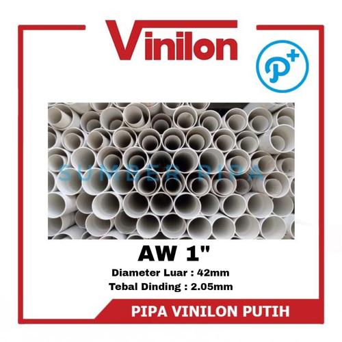 Jual Pipa PVC VINILON Putih AW 1" - Paralon 1 Inch Panjang 4M - Jakarta ...