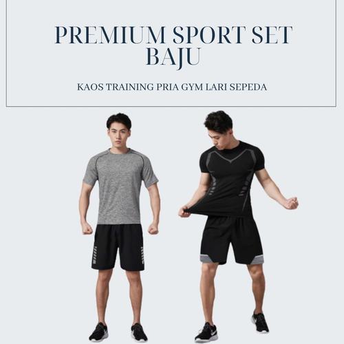 Promo Premium Sport Set Baju Kaos Training Pria Gym Lari Sepeda Cycling ...