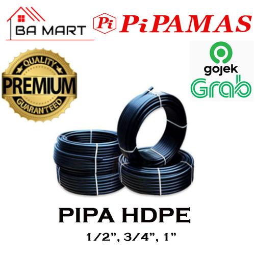 Jual ECERAN! Pipa PE Hitam Selang HDPE PDAM 1/2" 3/4" 1" METERAN - 1/2 ...