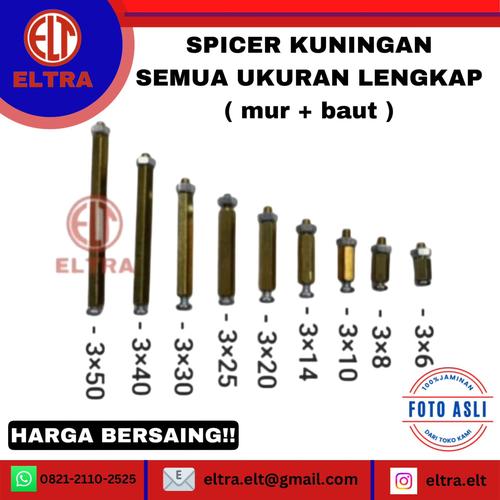 Jual spicer kaki pcb spacer besi kuningan m3 semua ukuran mur baut ...