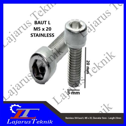 Jual Stainless 304 baut L M5 x 20, Diameter 5mm - Length 20mm - Kota Cimahi - lajarus teknik ...