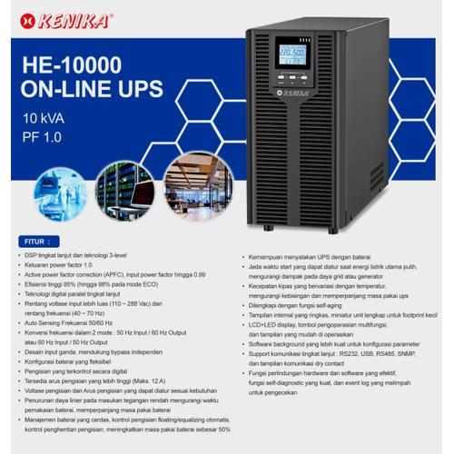Jual UPS Kenika HE 10000 10 KVA 10000 W True Online Sinewave UPS - Kota ...