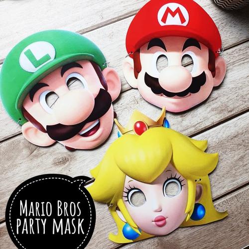 Jual Mario Bros Topeng Pesta Mario Bros Birthday Luigi Peach Party Mask ...