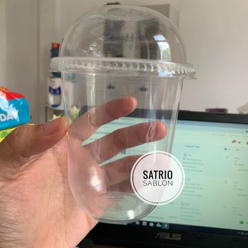 Jual Gelas plastik oval 14 oz | plastik cup oval dengan tutup - Tutup ...