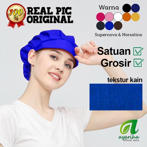 Jual Mob Cap / Hairnet topi / penutup kepala kain - Biru Benhur - Kab ...