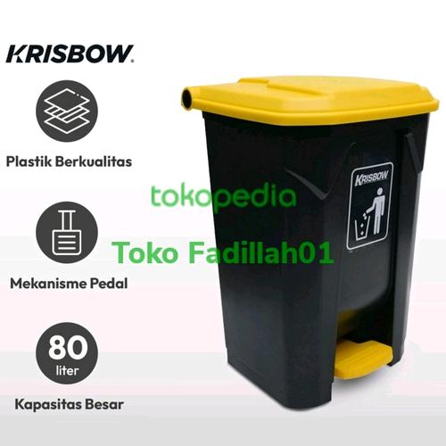 Jual KRISBOW Tempat Sampah Pedal 80 Liter dust bin pedal 80 Liter Krisbow - Kuning - Jakarta ...