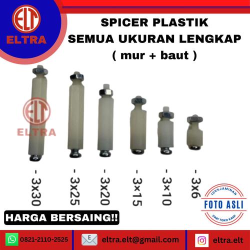 Jual spicer kaki pcb spacer plastik m3 semua ukuran mur baut dudukan ...