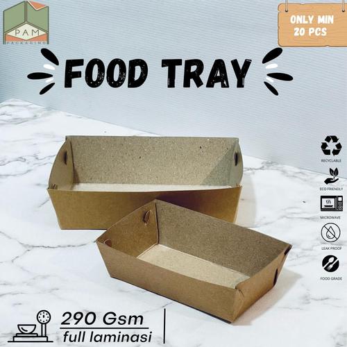 Jual PAPER FOOD TRAY MAKANAN KEMASAN SMALL UNTUK SNACK 12 X 6,5 CM ...