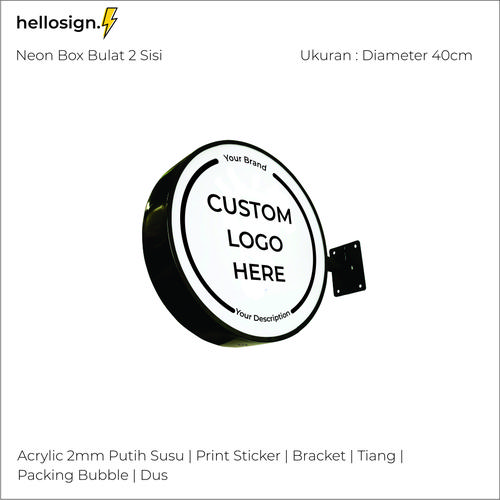 Jual Neon Box Bulat 2 Sisi | Neon Box Sticker + Lampu LED | Neon Box ...
