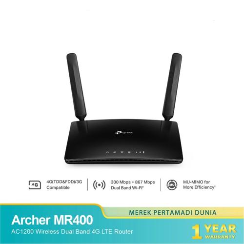 Jual TP-Link Archer MR400 AC1200 Wireless Dual Band 4G LTE Router ...