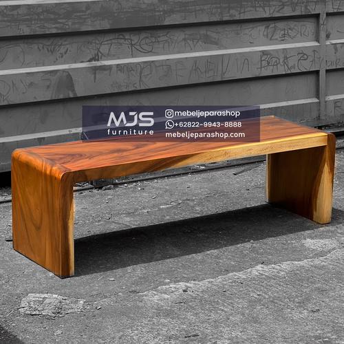 Jual Meja Pendek coffee Table Kayu Solid Sudut Lengkung Kayu Trembesi ...