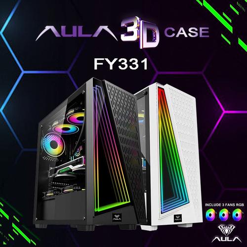 Promo Casing PC Gaming / Komputer Gaming AULA FY331 include 3 fans RGB ...