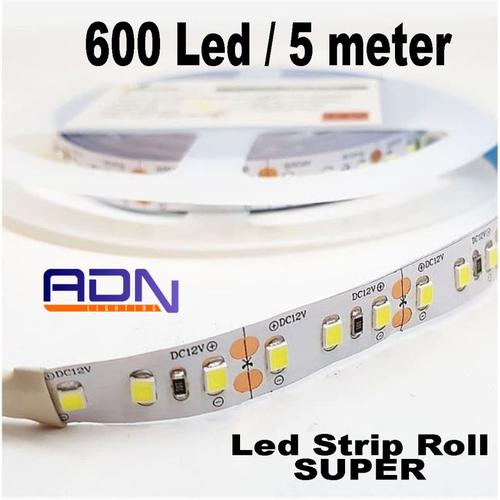 Jual LAMPU LED STRIP ROLL 5MM 5 METER 12V INDOOR IP44 PADAT 600 LED ...