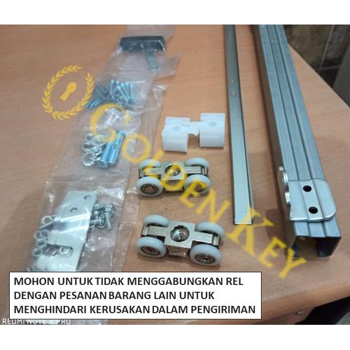 Jual Rel Pintu Kayu Roda Nylon Sliding Besi Galvanis 1.8 Meter 180 CM ...