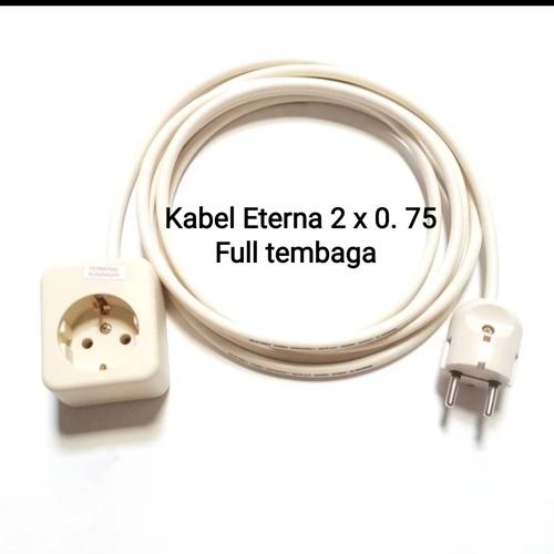 Jual Stop kontak lubang colokan 1 steker & terminal Uticon - 1 meter ...