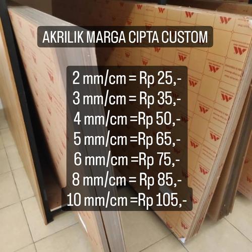 Jual AKRILIK BENING-MC Marga Cipta 2mm 3mm 4mm 5mm 6mm 8mm 10mm Custom - 5mm - Kab. Cilacap ...