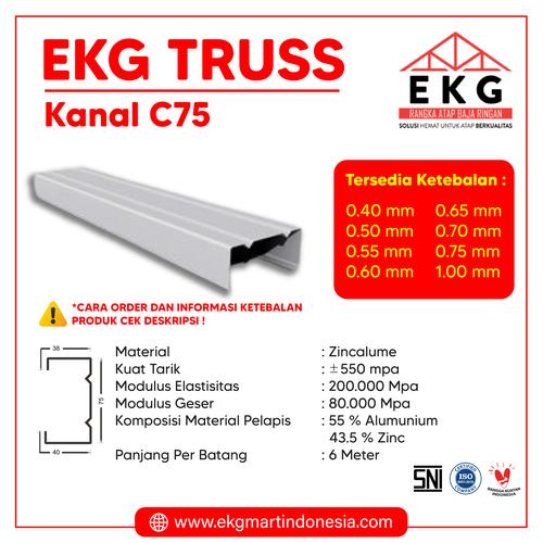 Jual BAJA RINGAN Truss Zinc C75 1,00 mm FULL SUDAH ISO DAN SNI (Biru ...