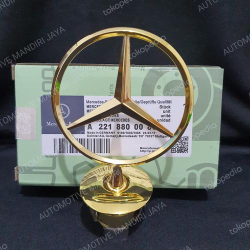Jual LOGO CAP MESIN W221 S-CLASS MENCEDES BENZ EMAS // HOOD BADGE ...