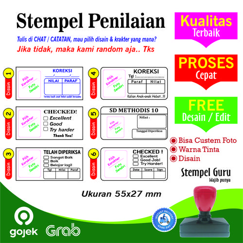 Jual Stempel Nilai Guru / Penilaian / Koreksi / Checked / Reward the ...