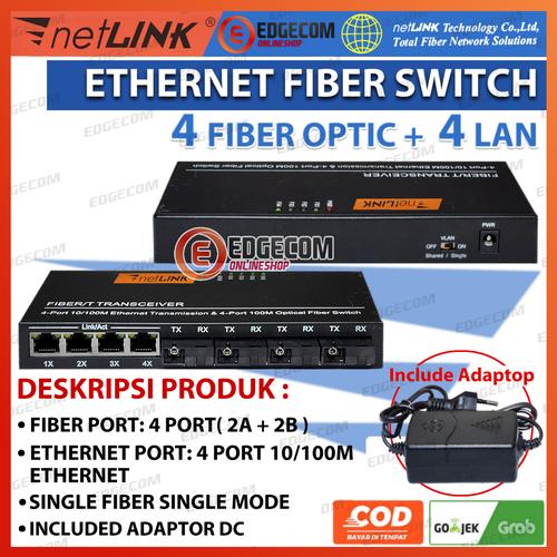 Jual Media Converter 4 FO 4 LAN 10/100 Ethernet Switch Fiber Optic ...