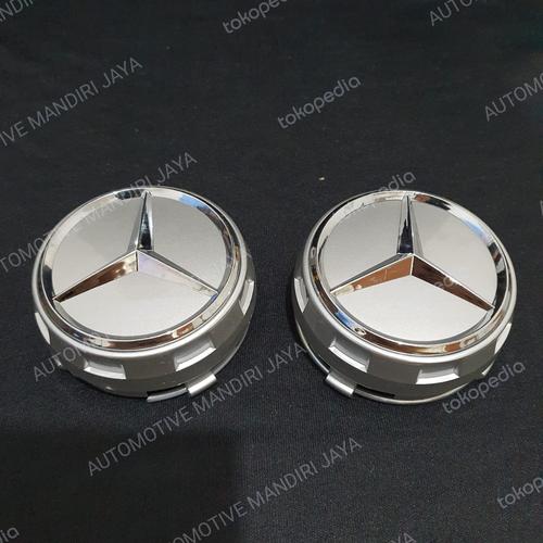 Jual DOP RODA TUTUPAN VELG LOGO BINTANG MERCY 7,5CM SILVER MERCEDES ...