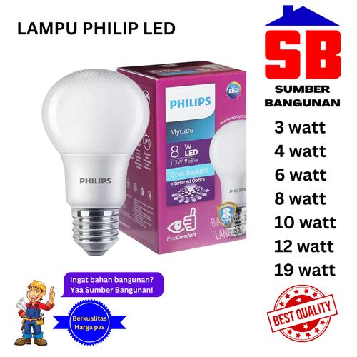 Jual LAMPU PHILIPS LED 3 4 6 8 10 12 19 WATT BULB - 4 WATT - Kab. Purwakarta - Sumber Bangunan ...