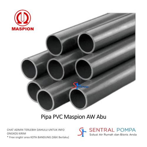Jual Pipa PVC AW 1" inch Maspion Abu 4 meter Pipa Air bahan tebal ...