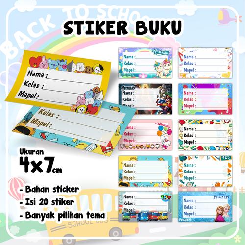 Promo Sticker Label Buku - Stiker mapel - stiker buku sekolah - MAPEL ...