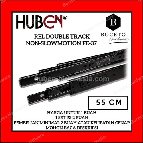Jual Rel Laci HUBEN 55 cm Double Track / Full Extension / Ball Bearing ...