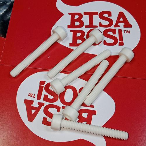 Jual Baut Mur putih M4 x 30 Baut Plastik Mur+Baut Nilon putih Kunci L ...