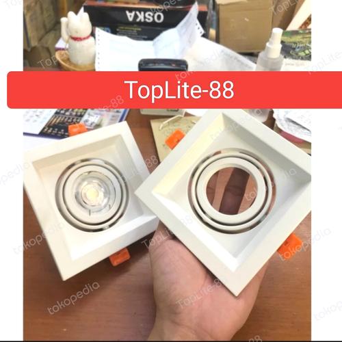 Jual Kap Lampu Sorot Mr16 Slim Kotak/Housing Downlight SpotLight Tusuk Segi - Putih - Jakarta ...