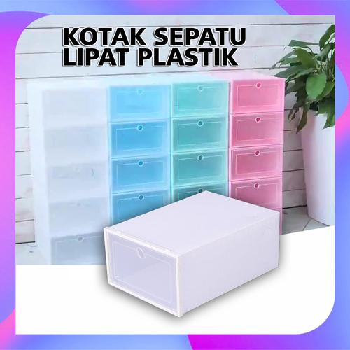 Jual KOTAK SEPATU LIPAT PLASTIK/ BOX SUSUN SEPATU PRAKTIS - Putih - Kab ...