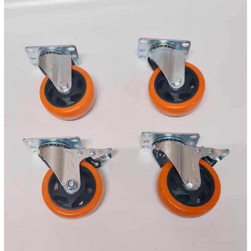 Jual Roda 4 inch PVC oren taiwan (2putar+rem 2 putar) - Jakarta Barat ...