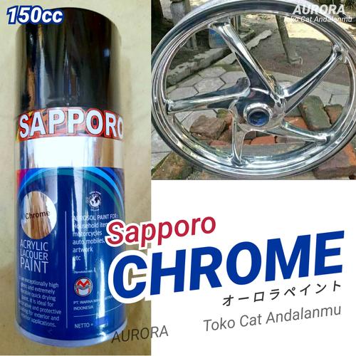 Jual Cat Crom Sapporo Chrome Crome Krom Mengkilap Efek Stenlis Saporo ...