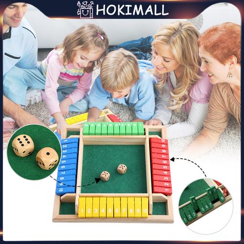 Jual Mainan Board Drinking Games Deluxe Four Sided Shut The Box Board ...