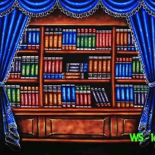 Jual BACKGROUND BACKDROP LATAR WISUDA RAK BUKU PERPUSTAKAAN SEKOLAH ...