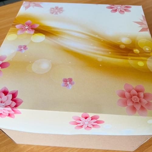 Jual box pudding edisi gold flower kotak kemasan cake ukuran 25 x 25 cm ...