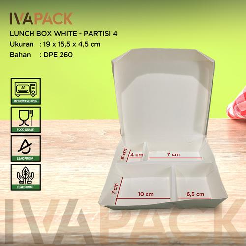 Jual Lunch Box White Paper Kotak Makan Kertas Karton Putih Bento ...