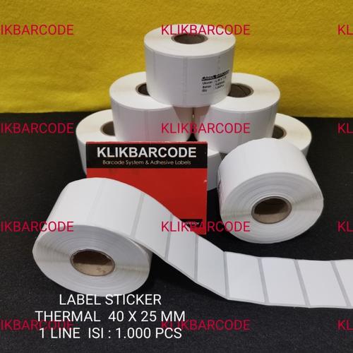 Jual Kertas Sticker Label Printer Barcode 40 x 25 mm - 1 Line Thermal 1 ...