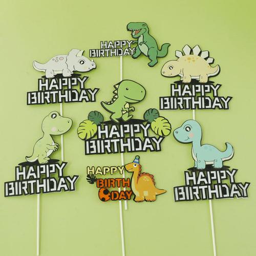 Jual Cake Topper Happy Birthday HBD Dinosaurs Trex / Tusukan kue ...