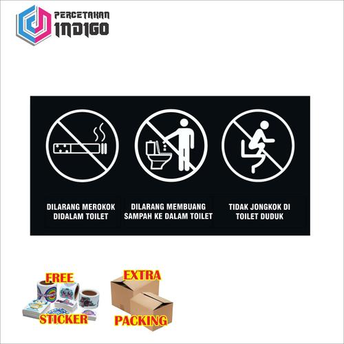 Jual sign board papan signage kotak hitam larangan di dalam toilet ...