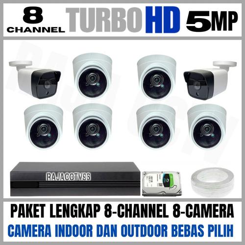 Promo PAKET CCTV 8 CHANNEL 8 KAMERA TURBO HD 5MP 1080P ALT HIKVISION ...