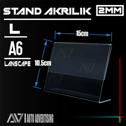 Jual STAND AKRILIK A6 / TEMPAT BROSUR / LASER CUTTING / SIGN HOLDER ...