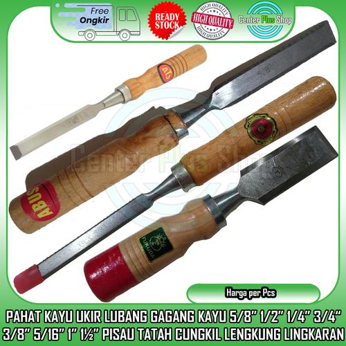 Jual Pahat Kayu Pemahat Ukir Pipih Pisau Tatah Bobok Cungkil 1/2" 1/4 ...