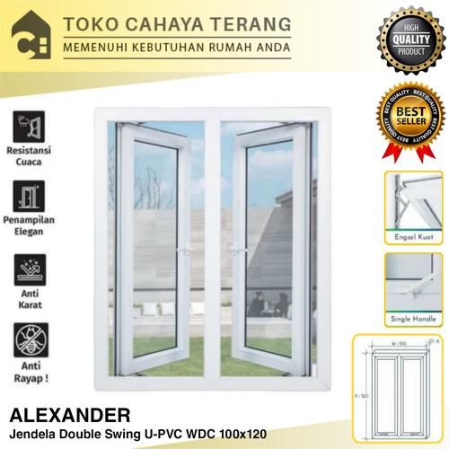 Jual Jendela Double Casement UPVC Alexander 100 x 120 / Jendela Swing ...