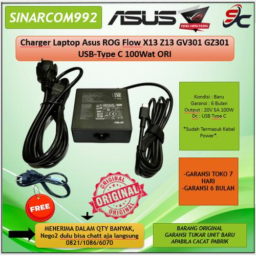 Jual Charger Laptop Asus ROG Flow X13 Z13 GV301 GZ301 USB-Type C 100Wat ...